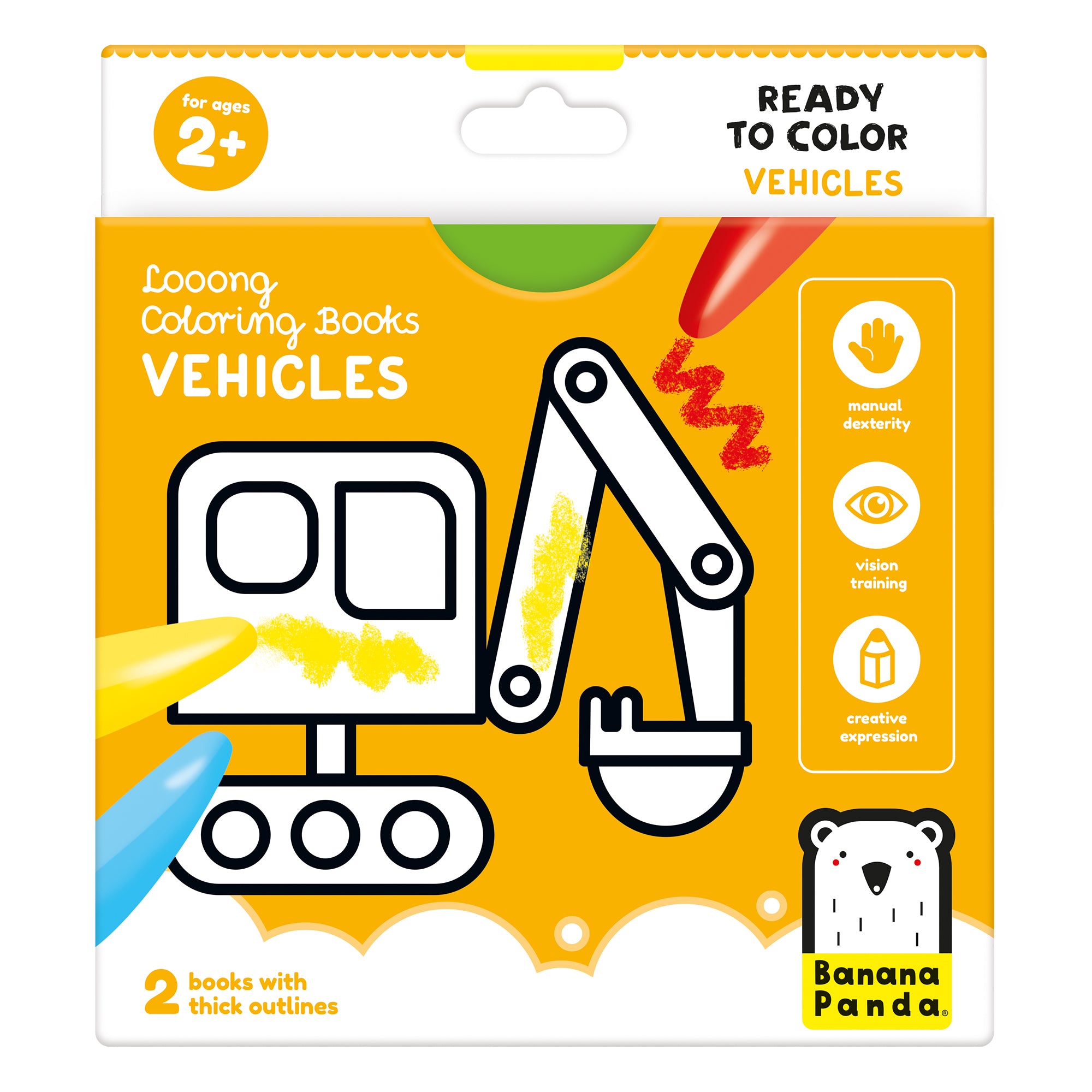 Looong Coloring Books - Ready to Color Vehicles – Bananapanda.lt